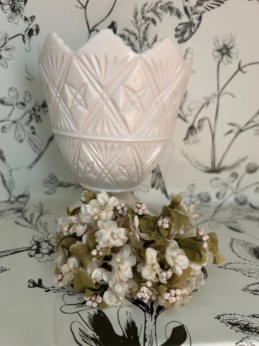 Pink Milkglass Sawtooth Candy Dishes - Etsy