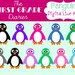 Colorful Polka Dot Winter Penguin Digital Clip Art BUY 2 | Etsy