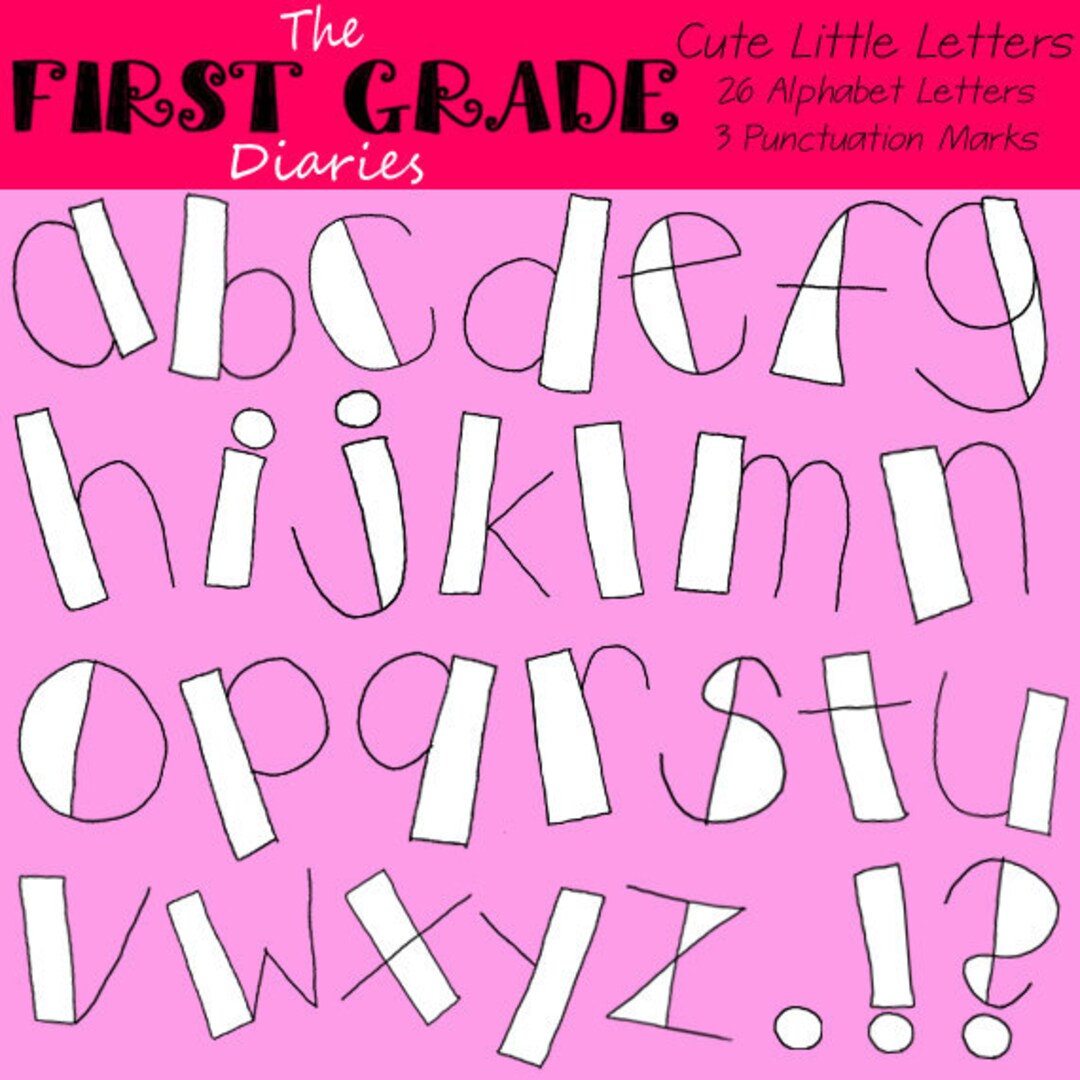 Cute Little Letters Digital Alphabet Line Art --BUY 2, GET 1 FREE - Etsy