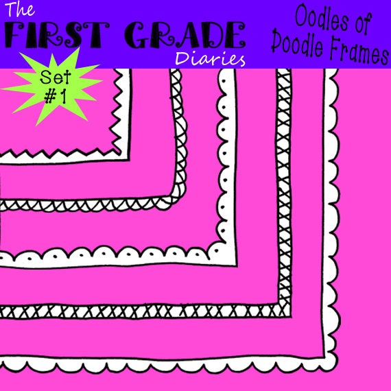 Oodles of Doodle Frames Digital Borders Set 1 -- Buy 2 GET 1 FREE - Etsy