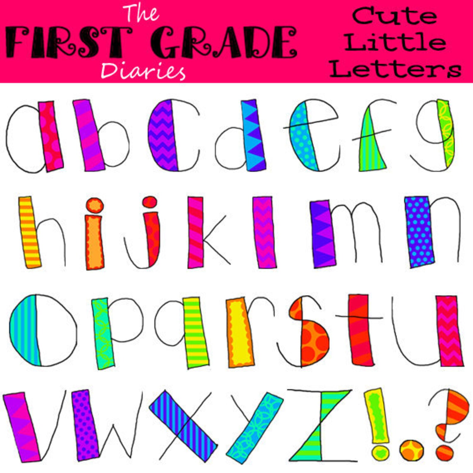 Cute Little Letters Digital Alphabet Clip Art BUY 2, GET 1 FREE - Etsy