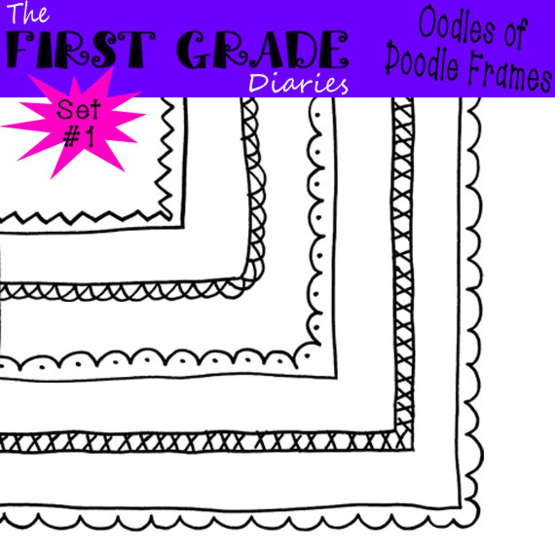 Oodles of Doodle Frames Digital Borders Set 1 -- Buy 2 GET 1 FREE - Etsy