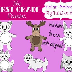 Polar Arctic Animals Digital Clip Art Set --BUY 2, GET 1 FREE - Etsy