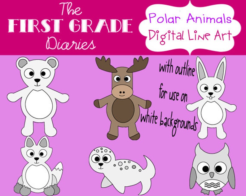 Polar Arctic Animals Digital Clip Art Set --BUY 2, GET 1 FREE - Etsy