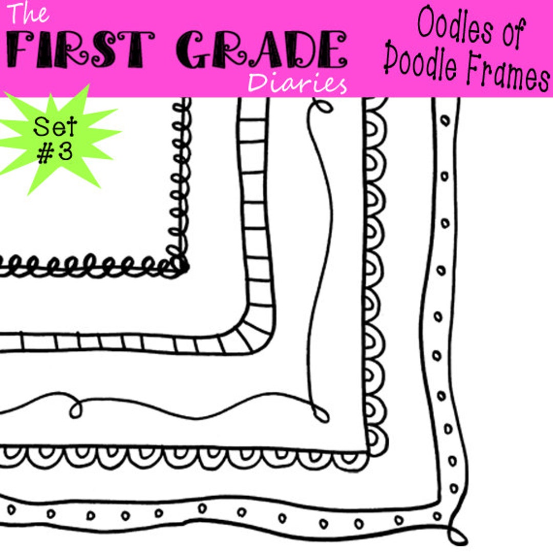 Oodles of Doodle Frames Digital Borders Set 3 -- Buy 2 GET 1 FREE - Etsy