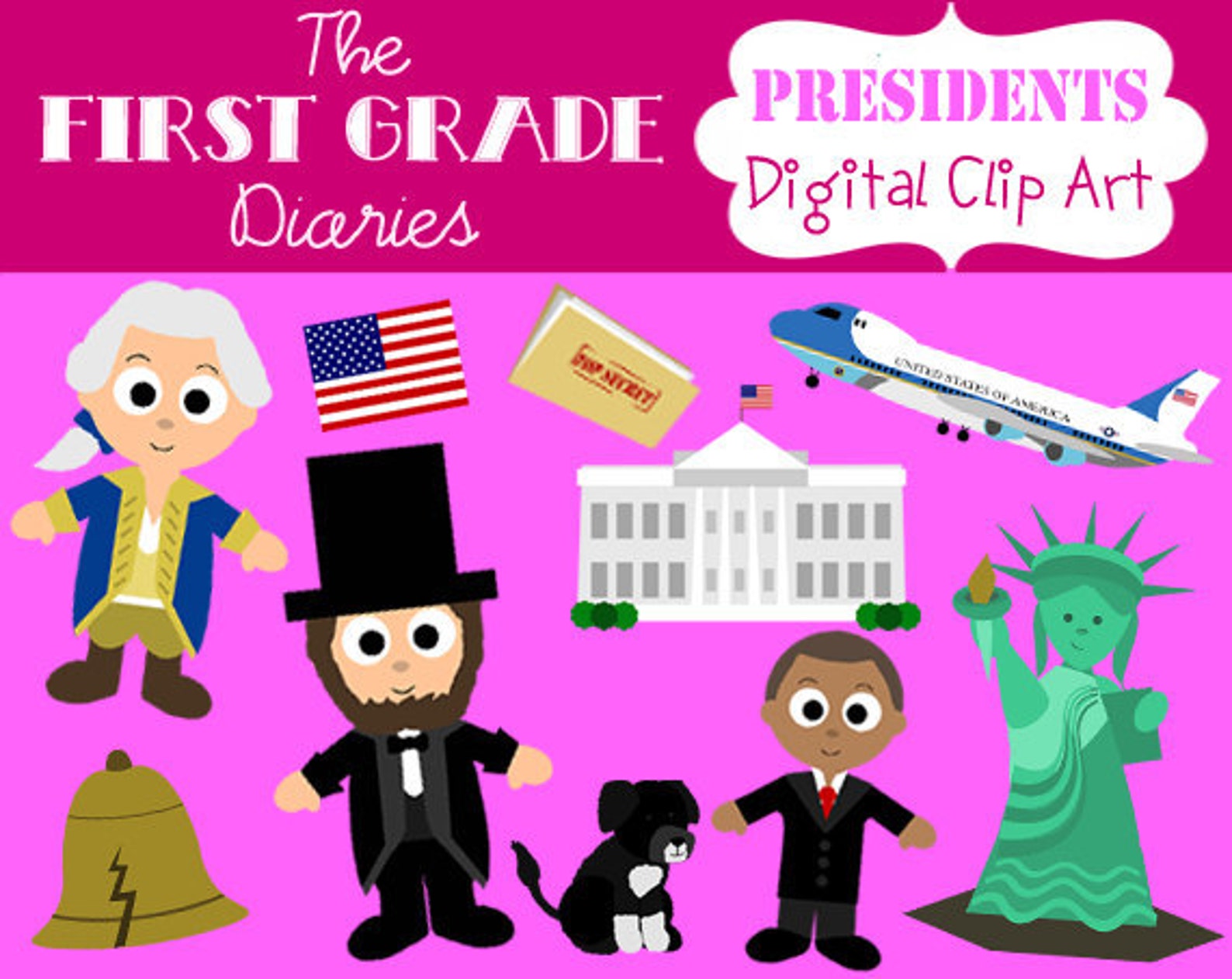 American President Digital Clip Art --BUY 2, GET 1 FREE - Etsy