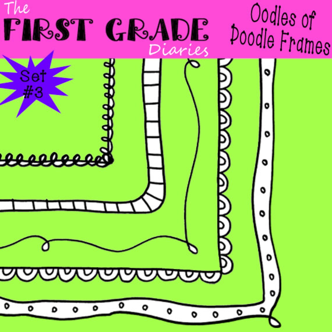 Oodles of Doodle Frames Digital Borders Set 3 -- Buy 2 GET 1 FREE - Etsy
