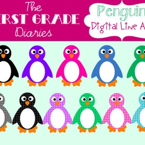 Colorful Polka Dot Winter Penguin Digital Clip Art --BUY 2, GET 1 FREE ...