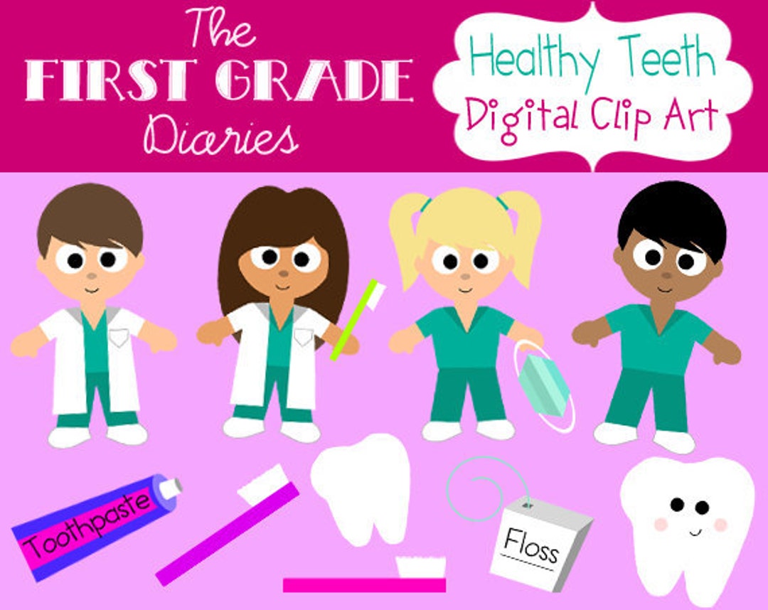 Healthy Teeth Dental Digital Clip Art --buy 2, Get 1 FREE - Etsy