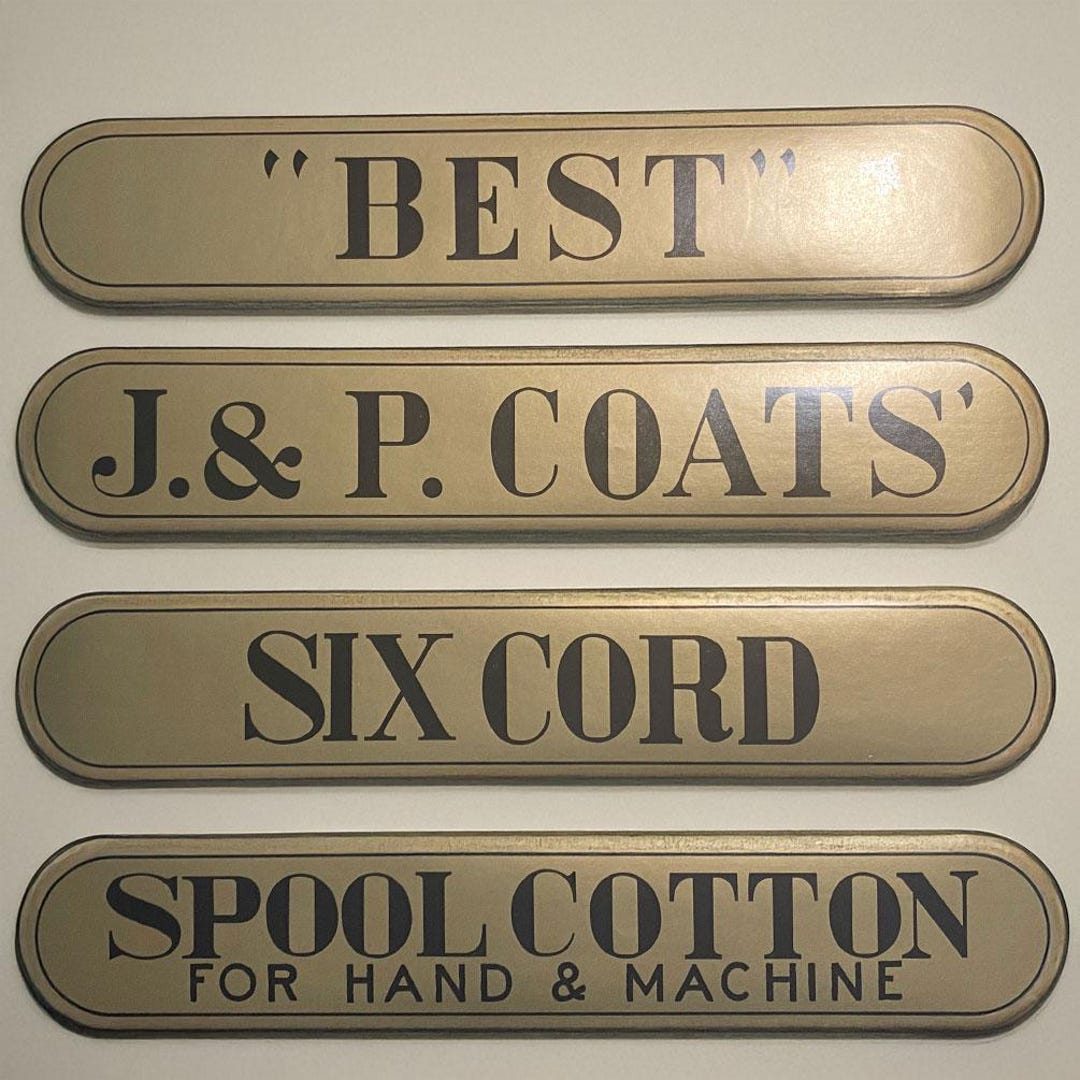 Spool Cabinet Drawer Label 4 Piece Set J&P Coats - Etsy