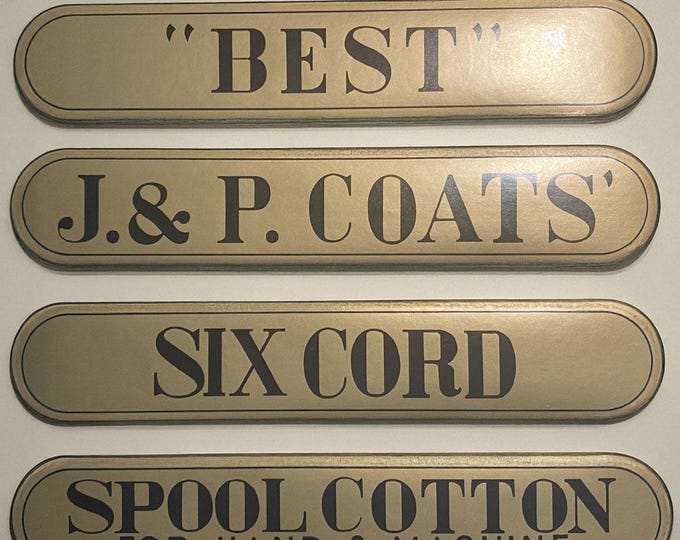 Spool Cabinet Drawer Label 4 Piece Set J&P Coats - Etsy