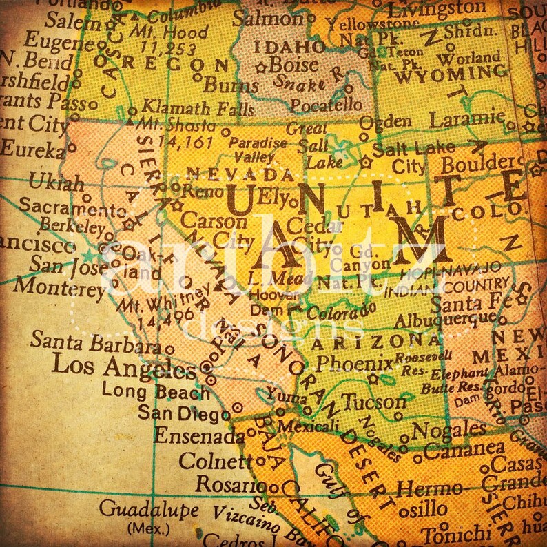 Nifty Fifty, Vol. 1, 10 Piece Map Element Digital Scrapbooking Paper ...