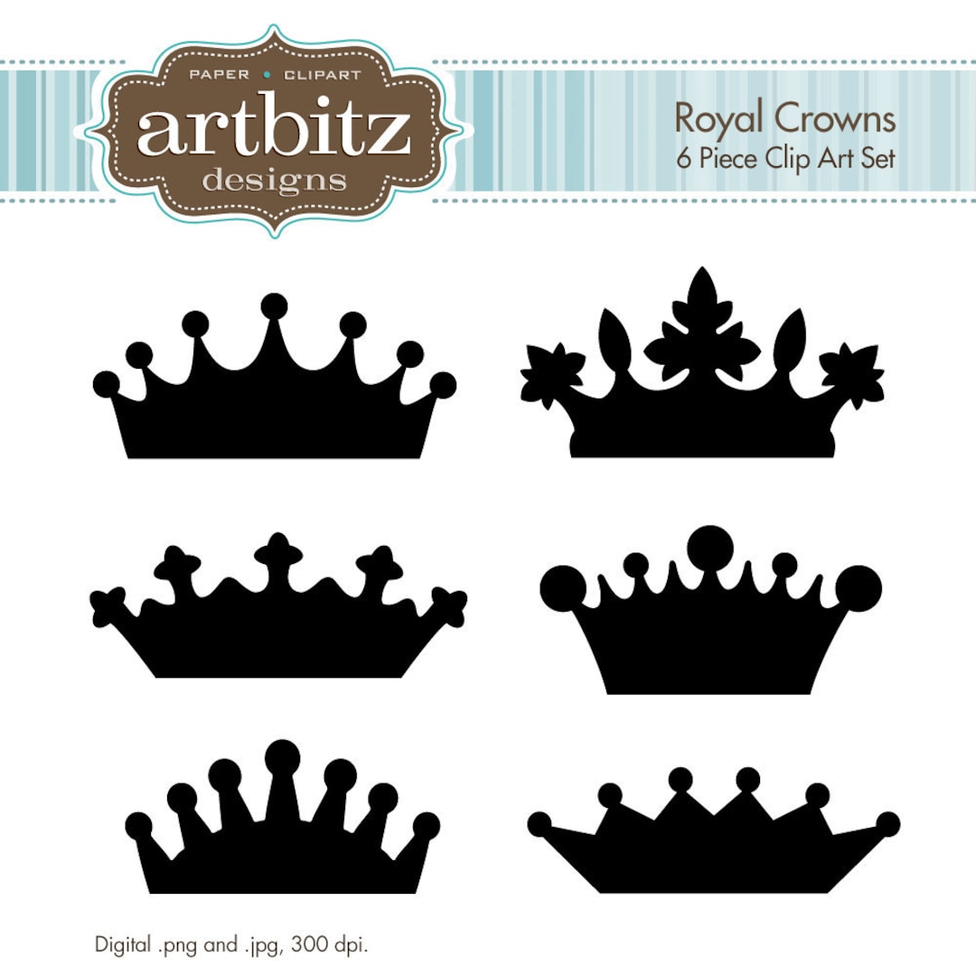 Royal Crowns, Set of 6, No. 20005 Heraldry Clip Art Kit, 300 Dpi .jpg ...