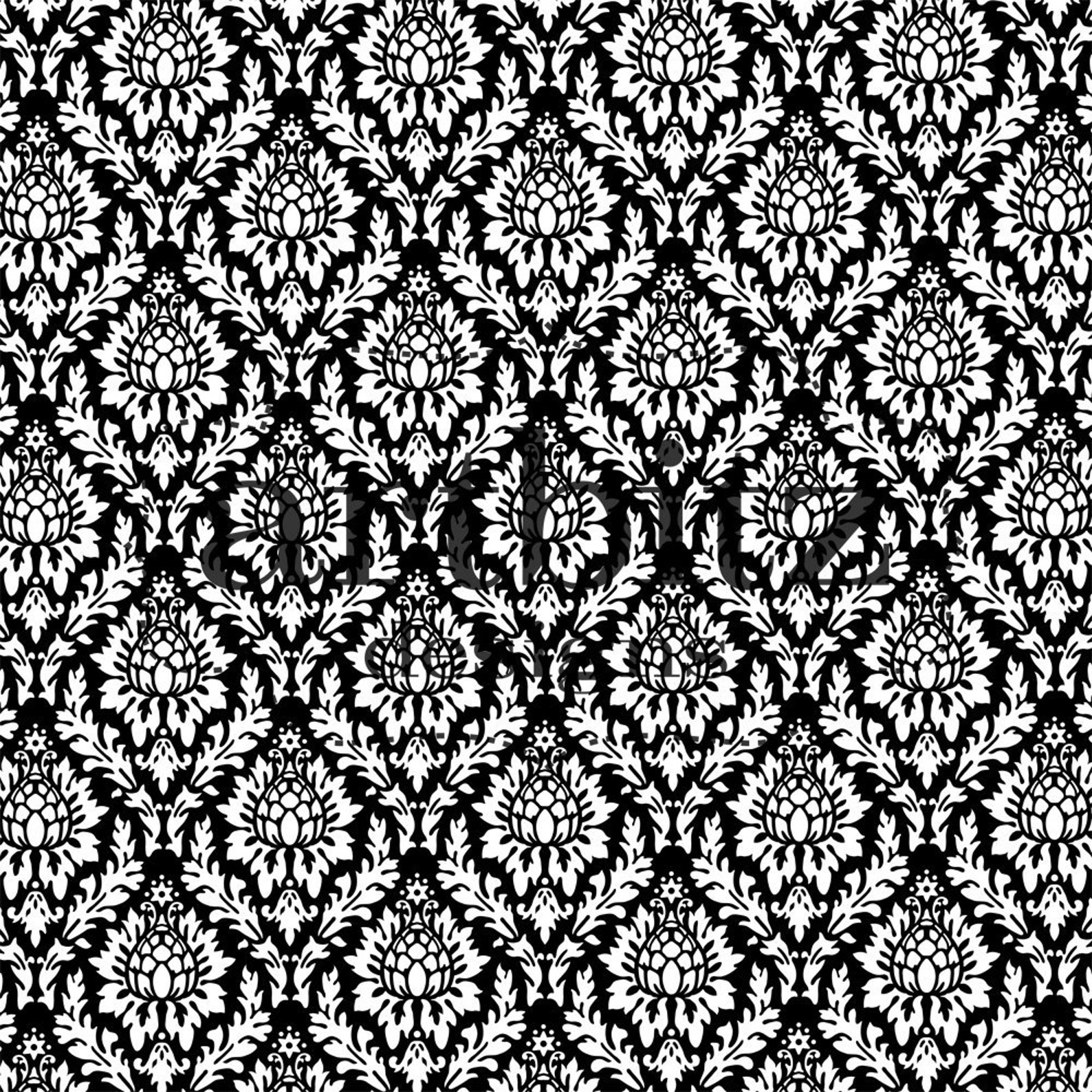 Black Tie Affair Damask 10 Piece Digital Scrapbooking Paper Pack, 12 ...