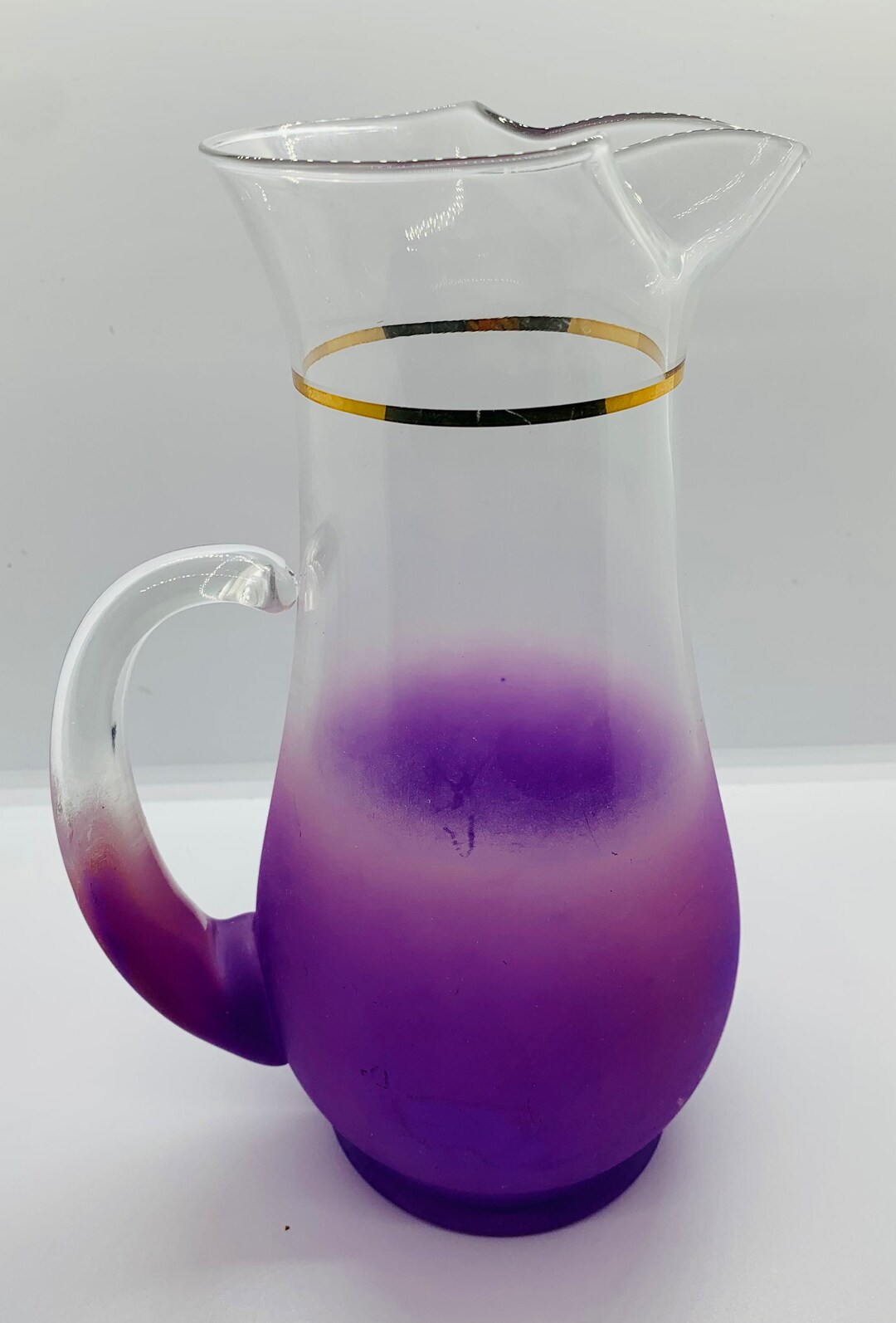 Retro Blendo Frosted Glass Pitcher - Etsy