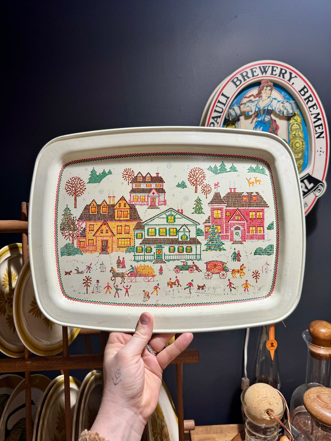 Vintage Christmas Tray - Etsy