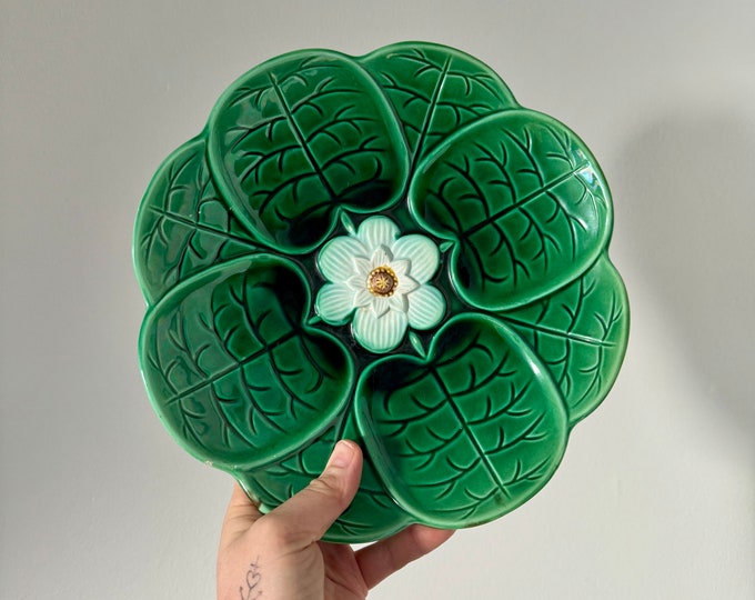 Victorian Whimsical Water Lily Pad Majolica Plate by Adam and Bromley ...