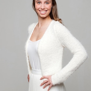 Knitting Pattern for a Fluffy Bridal Knit Cardigan for Knitting ...