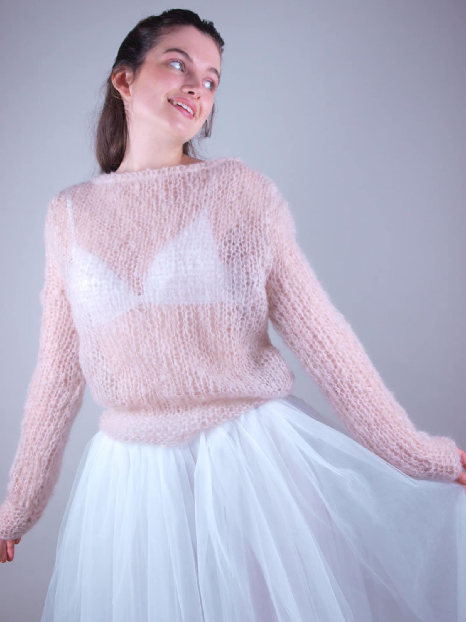 KNITTING PATTERN for a Light Bridal Knit Sweater Easy to Knit - Etsy