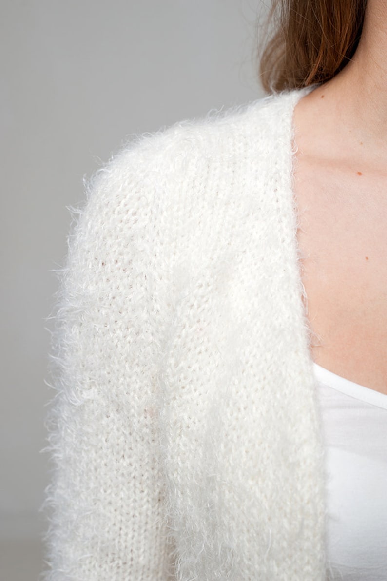 Knitting Pattern for a Fluffy Bridal Knit Cardigan for - Etsy