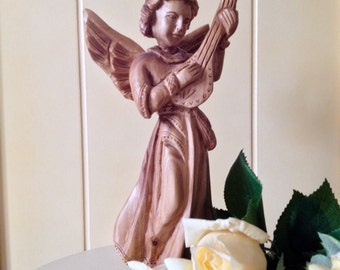 Carved wood angel | Etsy