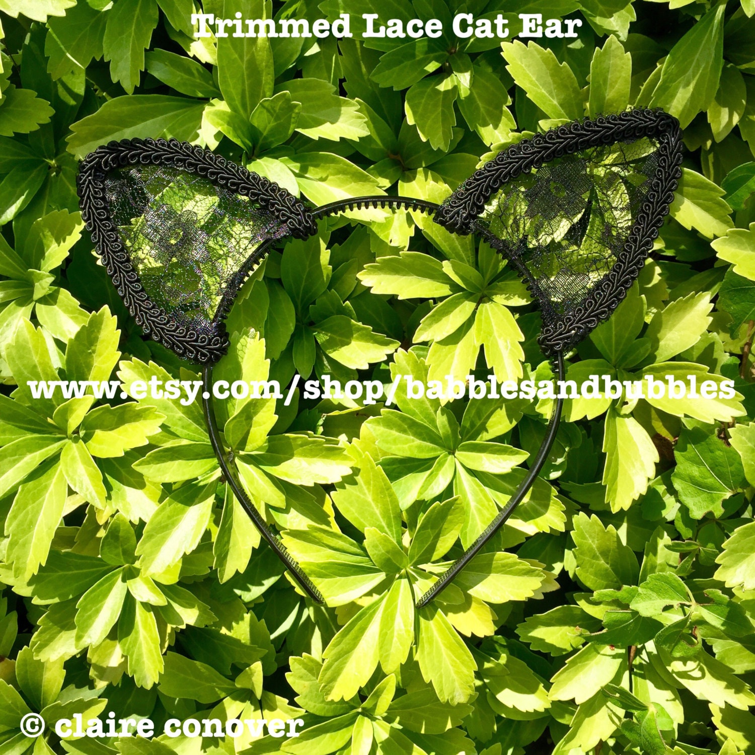 Comfortable Trimmed Lace Cat Ear Costume Black Cat Ears | Etsy