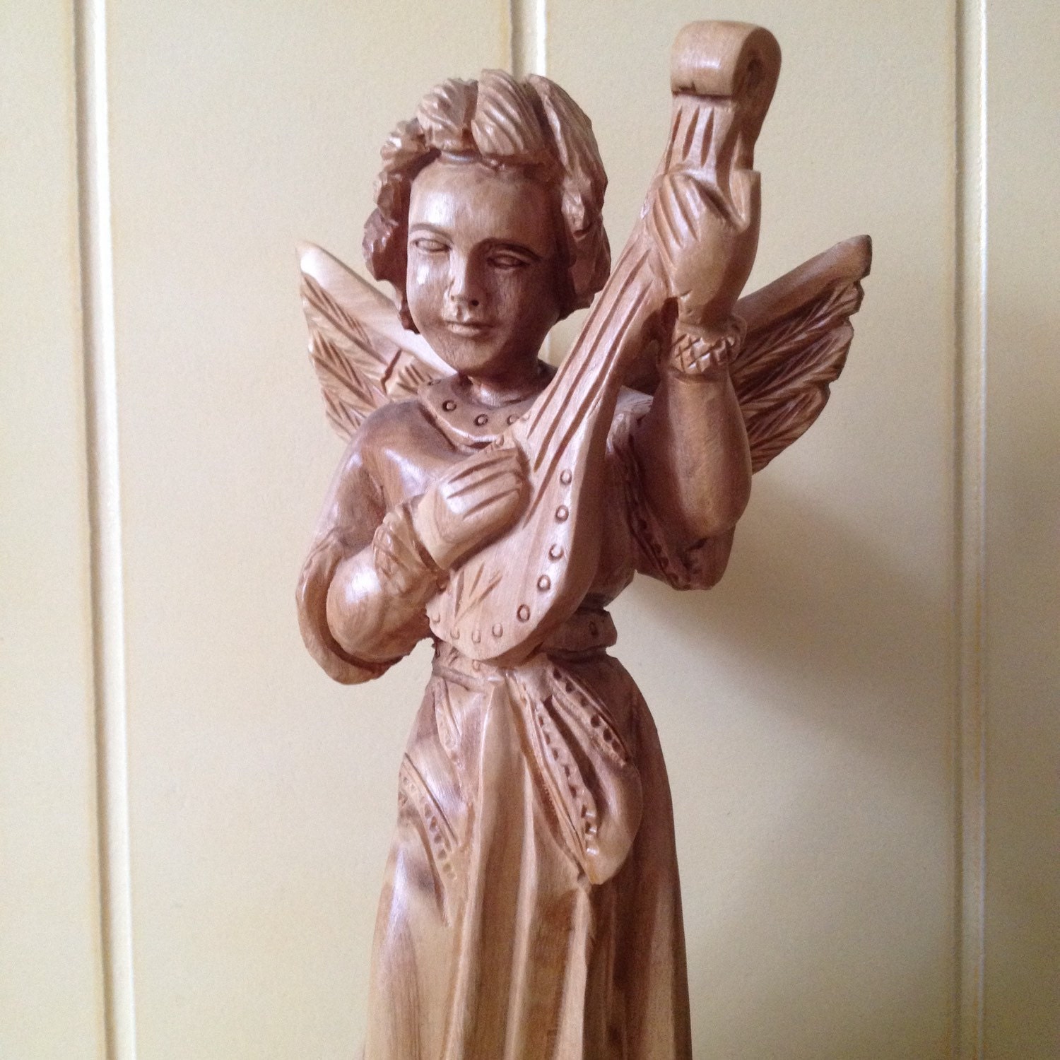 Hand-carved Olive Wood Angel - Etsy