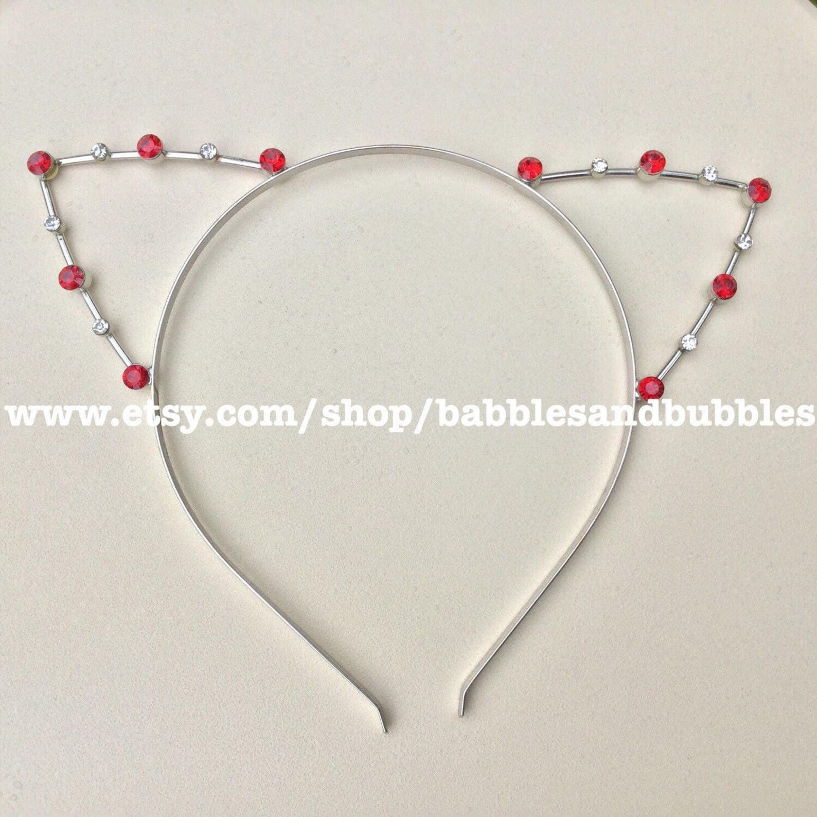 Handmade Crystal Cat Ear Tiara Cat Ear Headband Cat Ears - Etsy