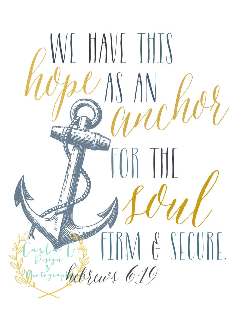 Hope Anchor Hebrews 6:19 Print (digital Download) - Etsy