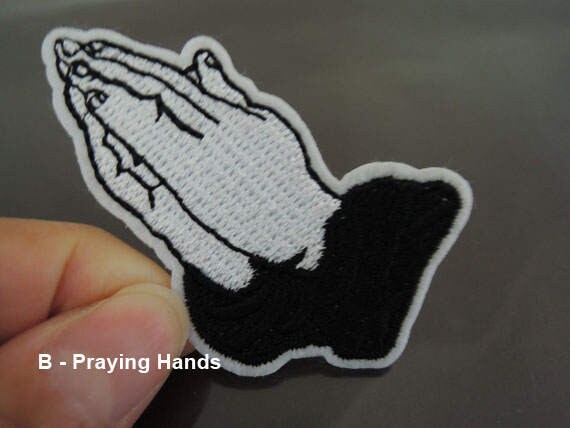 Iron on Patch - Hand Patch Praying Hands Patch or Gold Snow Star Patch ...