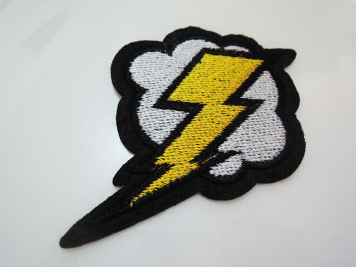 1pc Flash Patch - Iron on Patch or Sewing Patch Yellow White Flash With ...