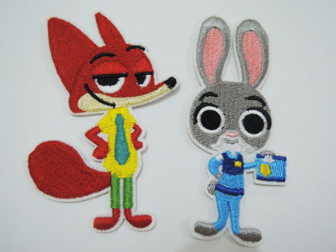 Set of 2pcs Animal Patches Iron on Patch or Sewing Patch Zootopia Patch ...