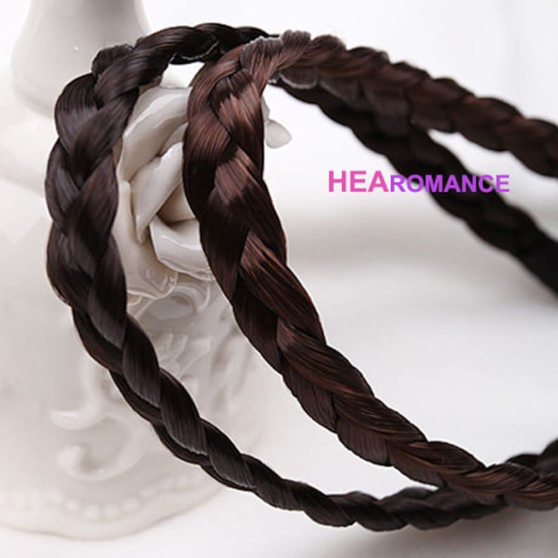 Hair Headband - Black or Brown Braided Faux Hair Headband - Etsy