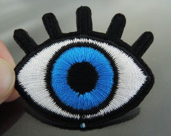 Iron on Patch Big Eye Patch Blue Eye Patches Eyeball Iron on Applique ...