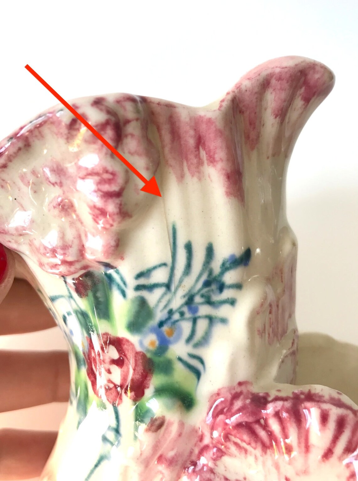 Sweet Vintage Hand Painted Cornucopia Ceramic Vase Precious - Etsy