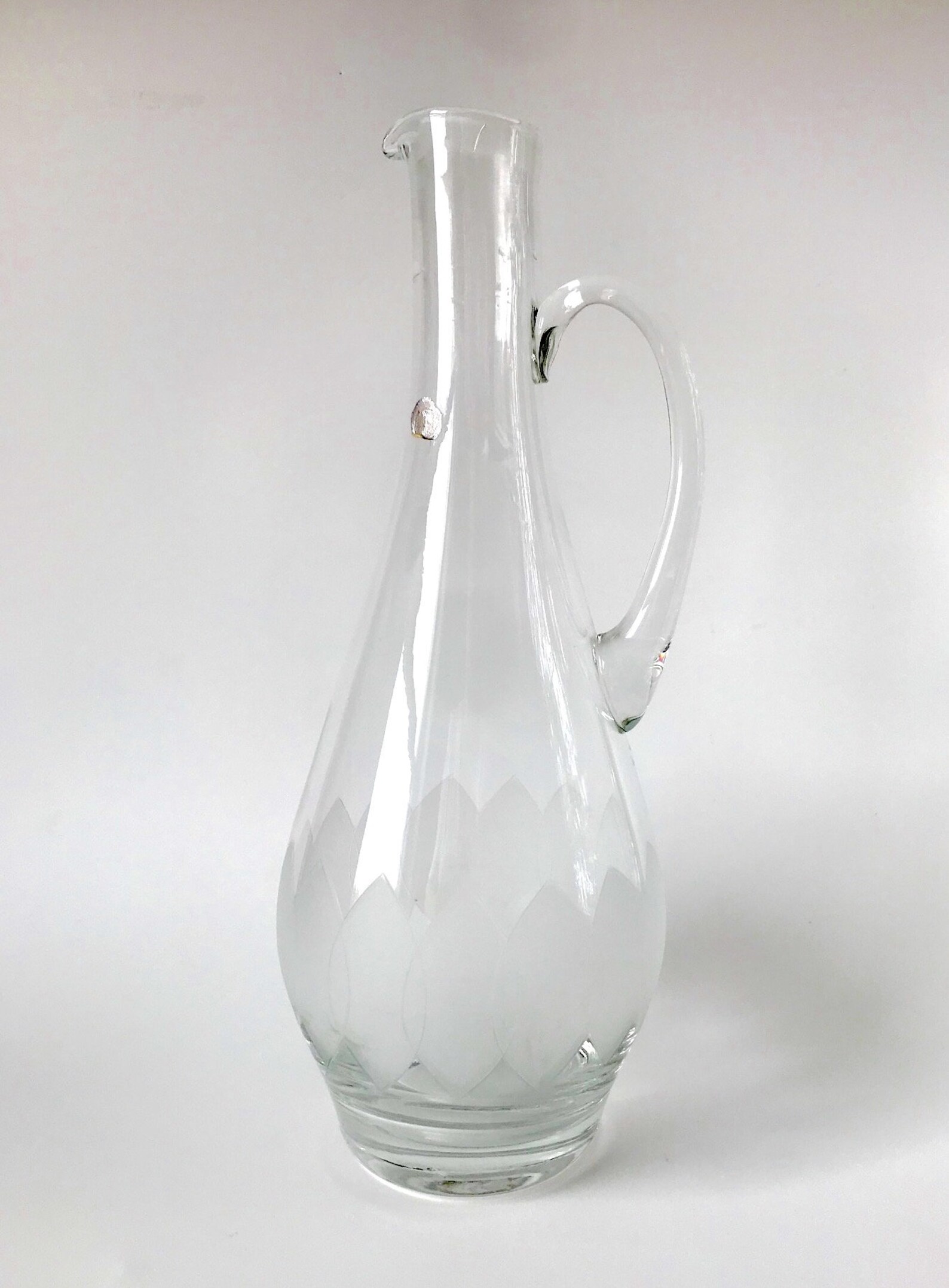 Vintage Romanian Etched Glass Pitcher AMAZING - Etsy