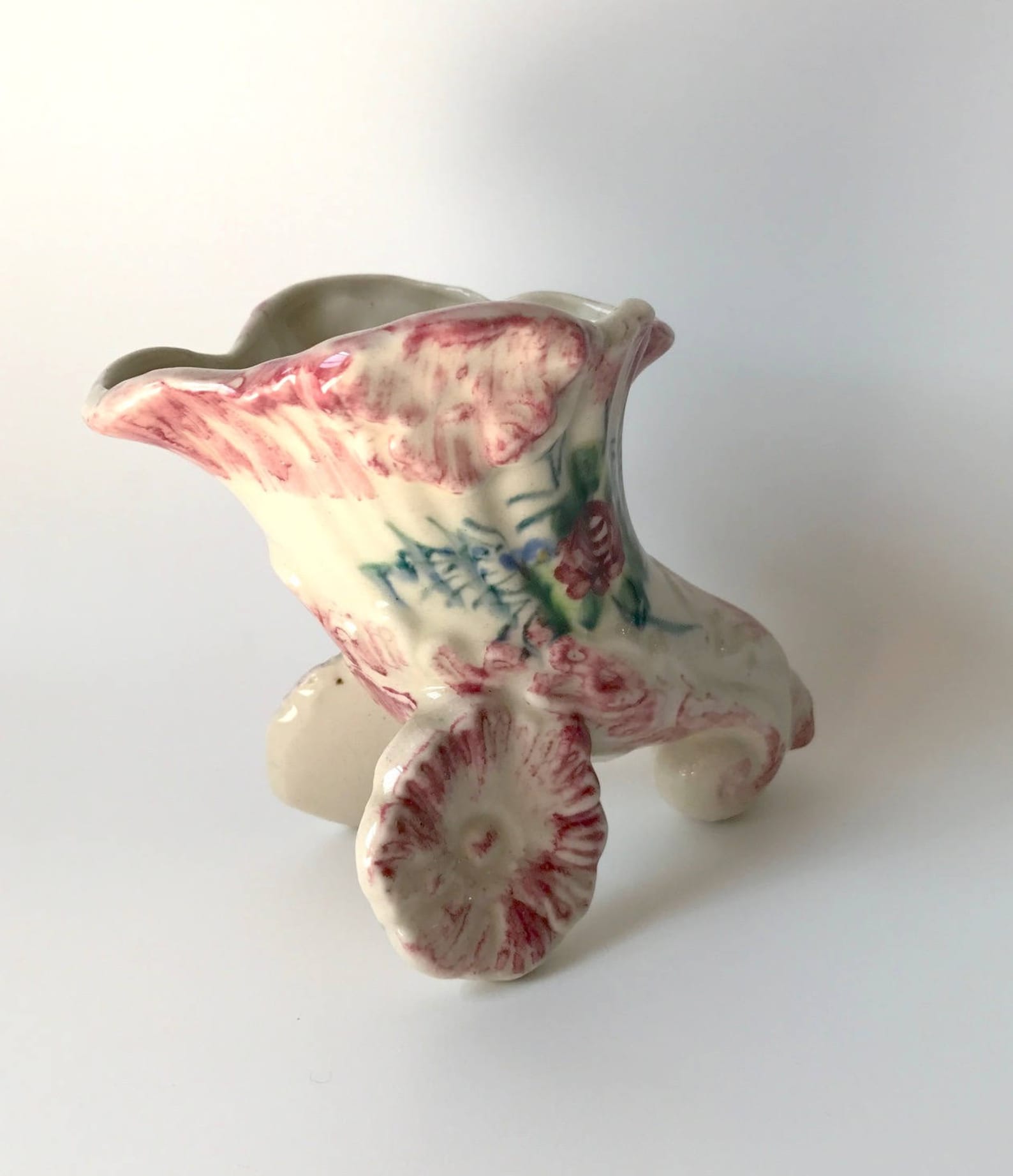Sweet Vintage Hand Painted Cornucopia Ceramic Vase Precious - Etsy