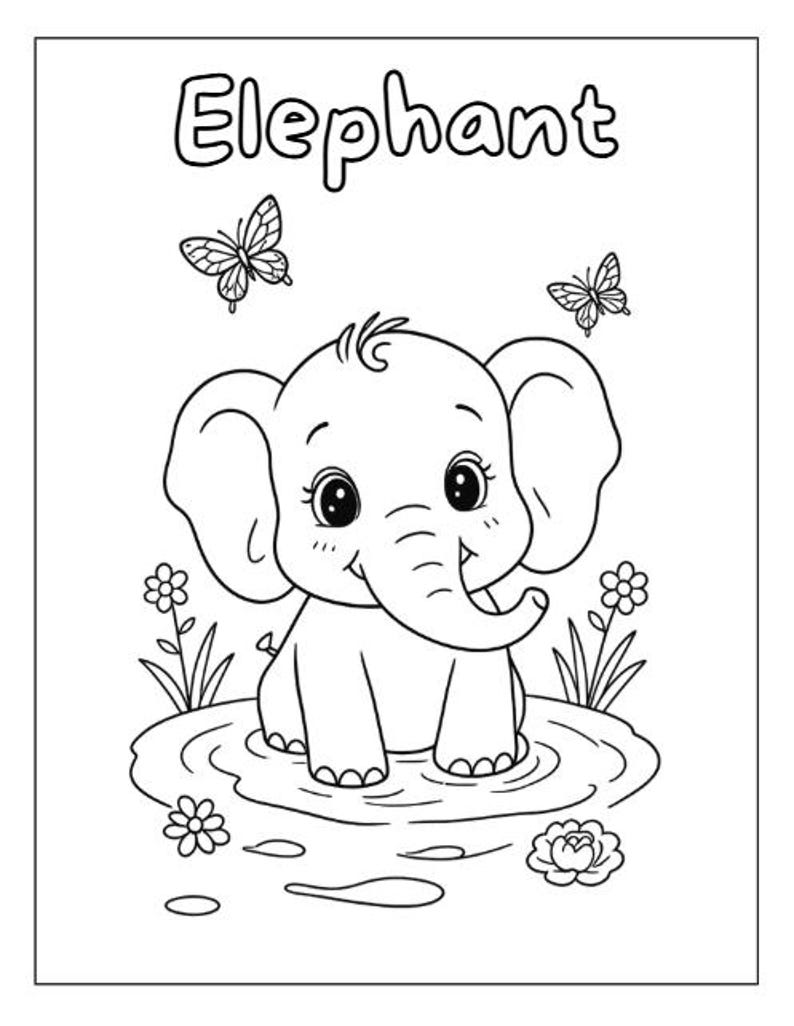 Animal Coloring Pages for Kids, Printable Activity Book, Preschool ...