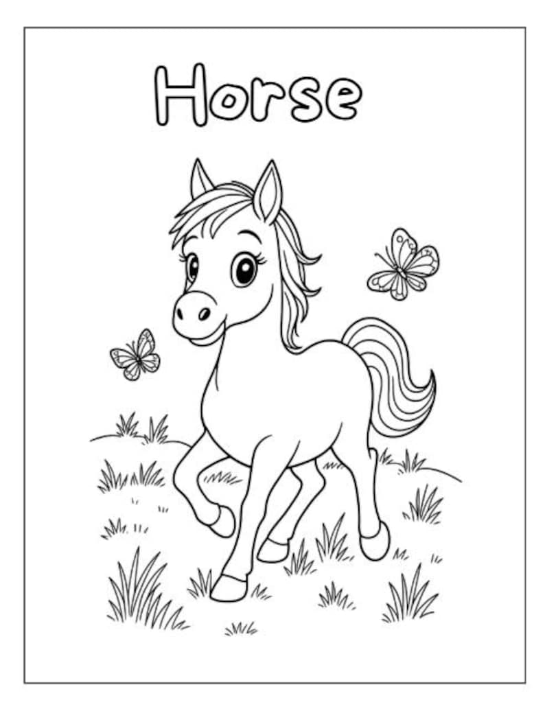 Animal Coloring Pages for Kids, Printable Activity Book, Preschool ...