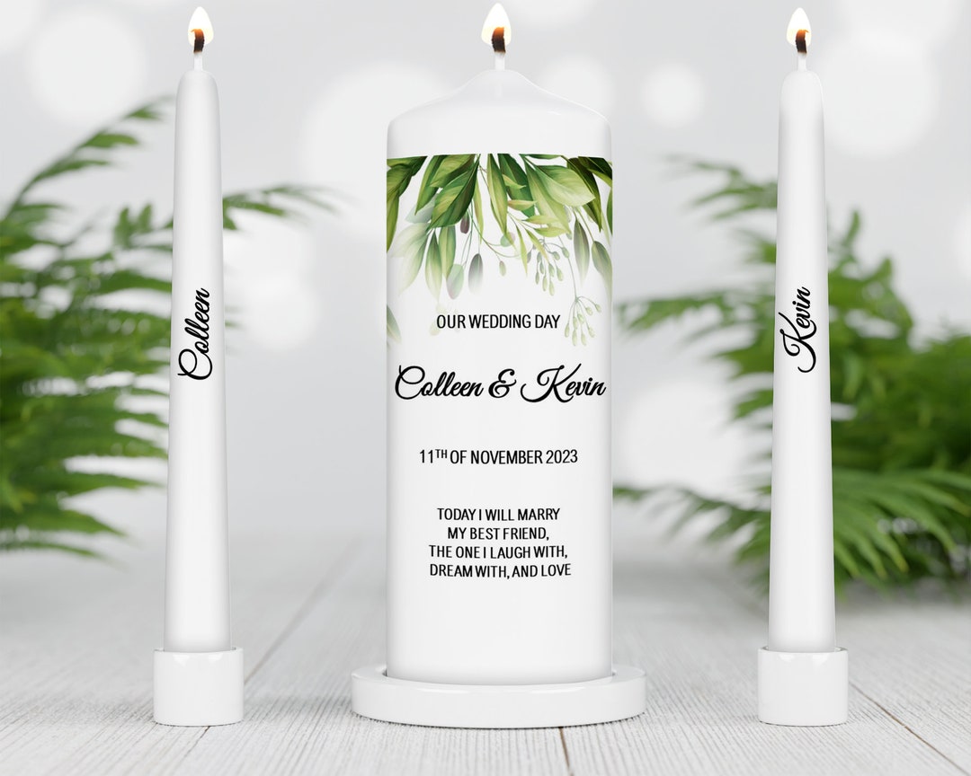 Unity Candle Set - Custom Wedding Unity Candle - Ceremony Candles ...