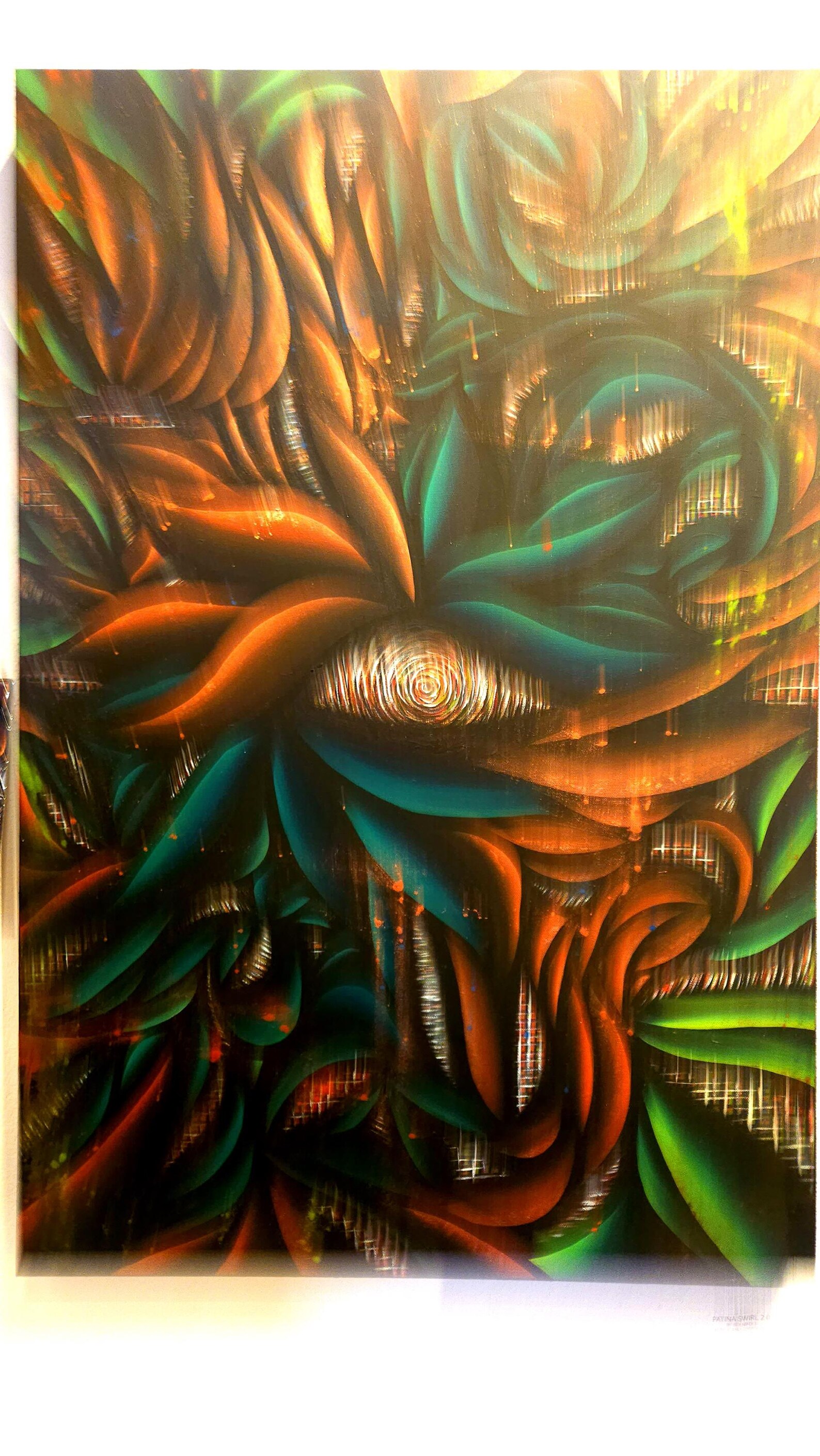 Patina Swirl 2.0 Acrylic & Copper Leaf Art on 24x36 Canvas Wired and Ready to Hang - Etsy