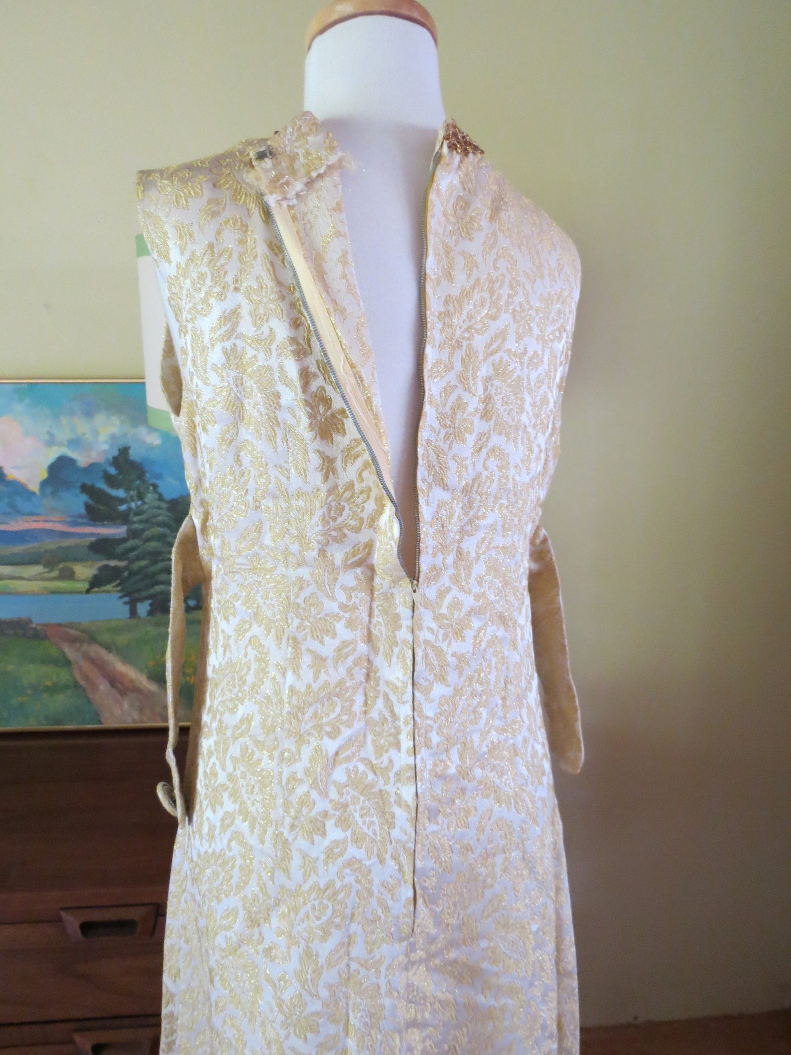 Elegant 1960s Gold & Silver Lame Brocade Cocktail Dress Gown.. | Etsy