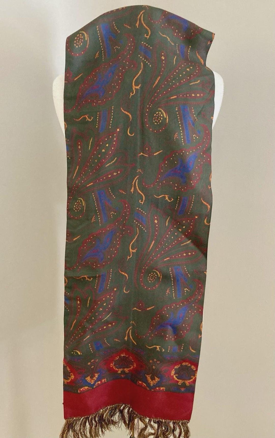 Vintage Men's SILK OPERA SCARF W Fringe Made England 58" X 12" - Etsy
