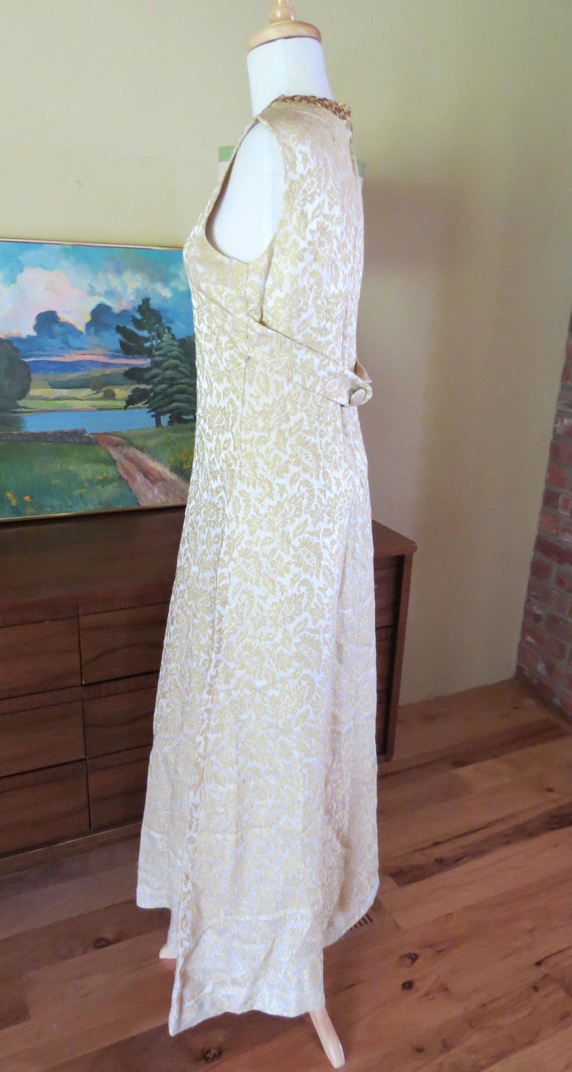 Elegant 1960s Gold & Silver Lame Brocade Cocktail Dress Gown.. | Etsy