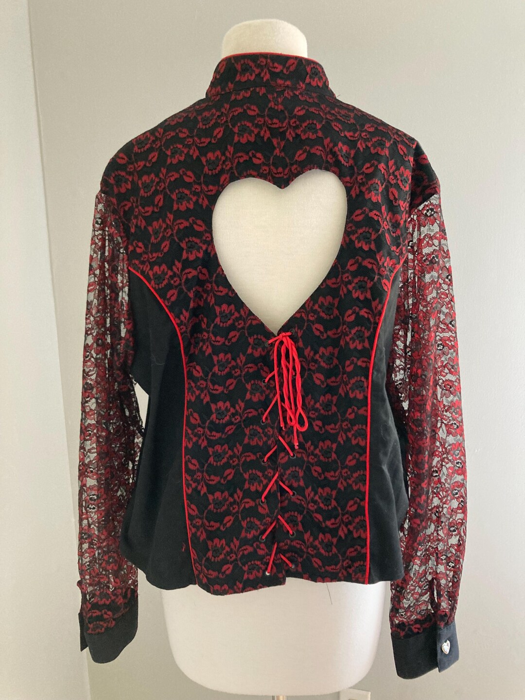 BANJO Western Rodeo Corset Cut Out Cowgirl Top. Lace up Back, Lace ...