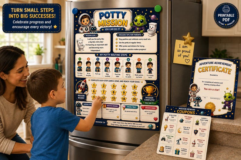Space Explorer Reward Chart for Kids, Toddler Routine & Chore Chart ...