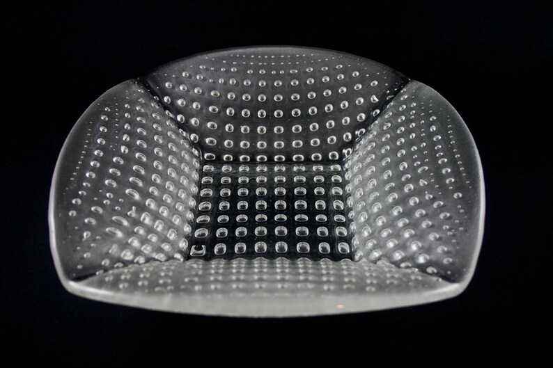 Round/square Clear Glass Fused Bubble Bowl - Etsy