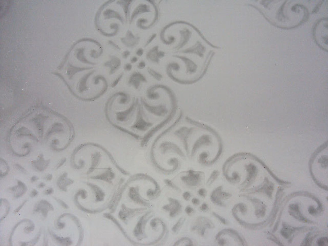 Silver Wallpaper Patterned Glass Serving Plate - Etsy