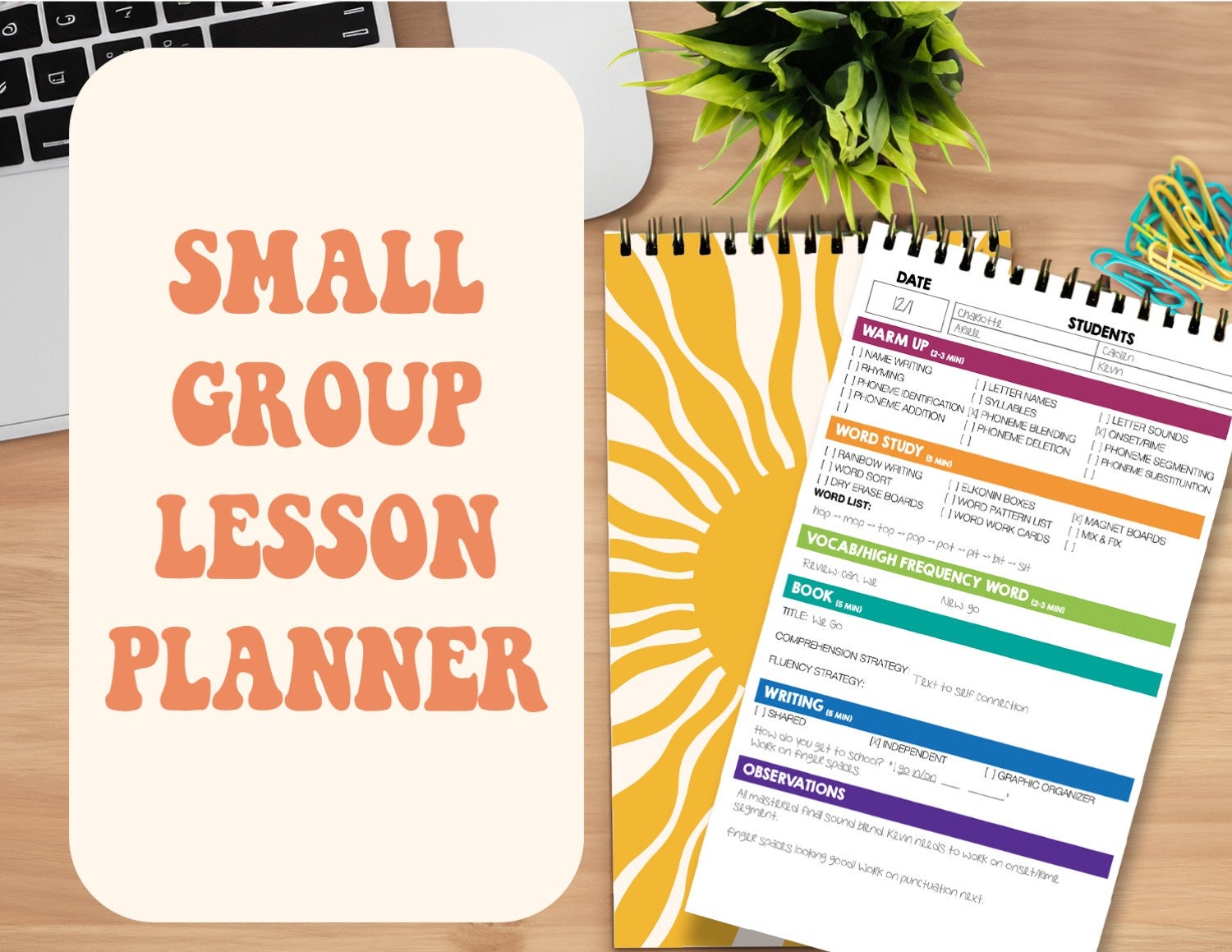 Printable DIY Primary Small Group Reading Lesson Planner - Etsy
