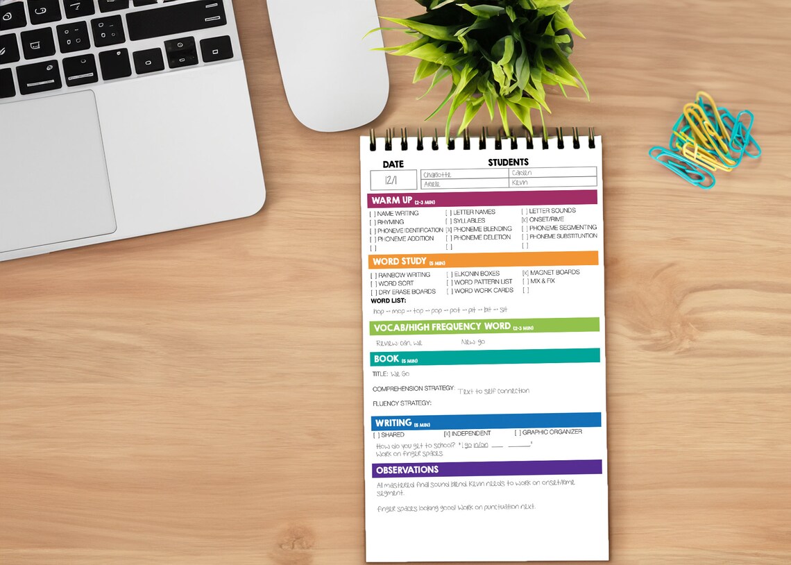 Printable DIY Primary Small Group Reading Lesson Planner - Etsy